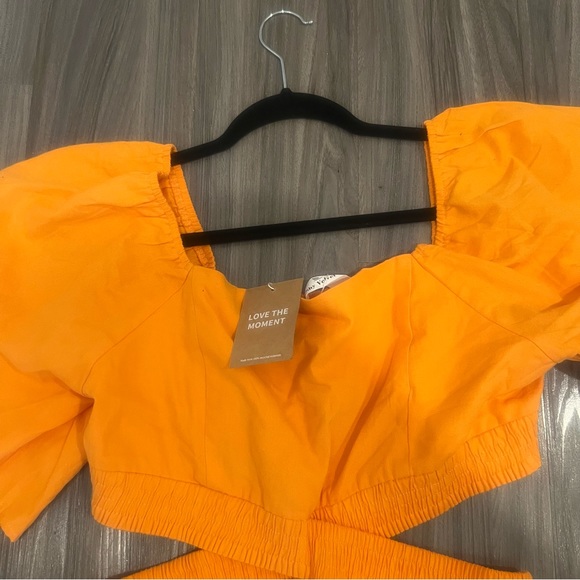 Amazon | Dresses | Squat Neck Short Sleeves Crossover Waist Dress ...
